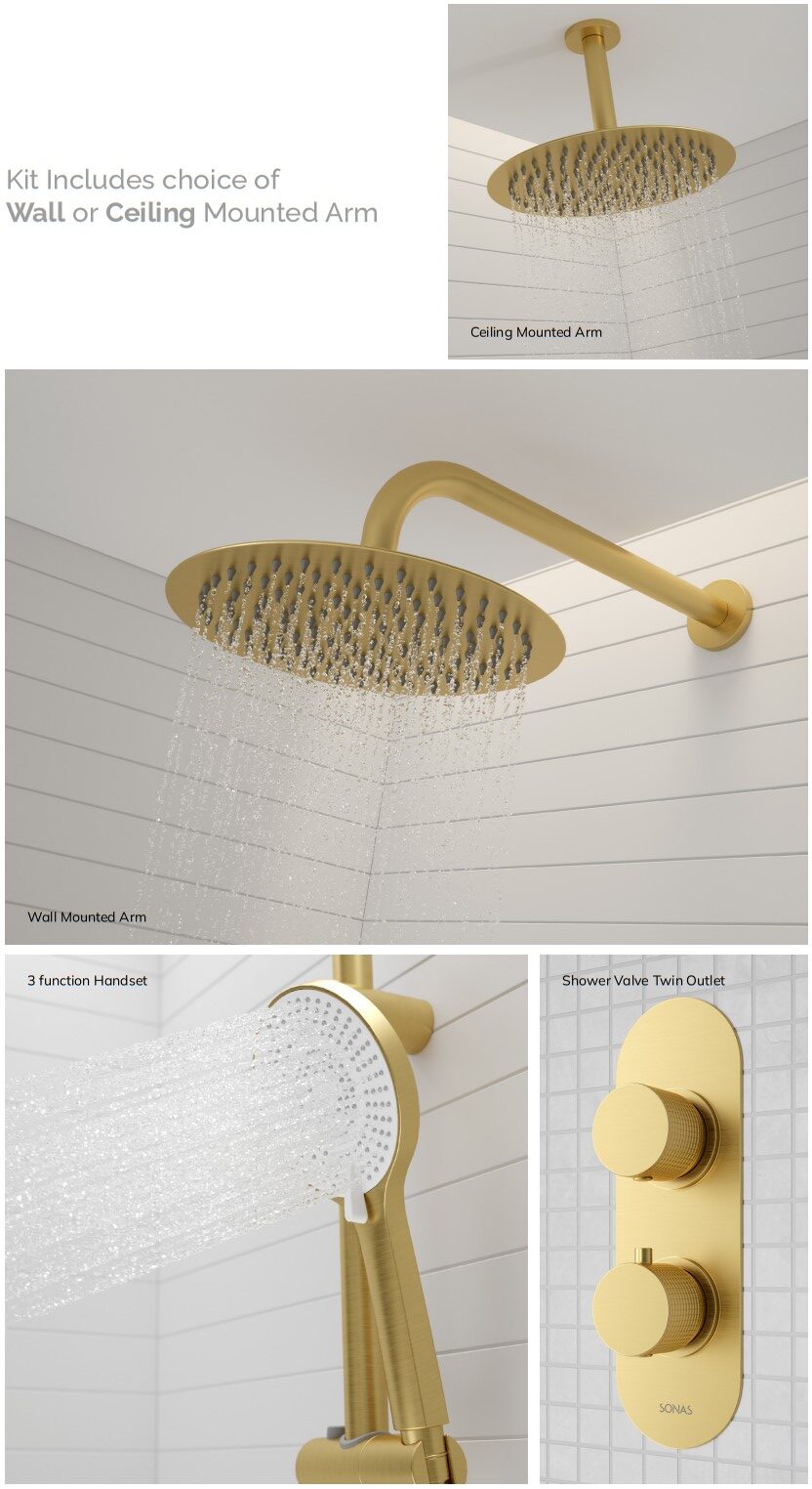 SONAS | ALITA Knurled Thermostatic Shower Kits – McCartney Tiles