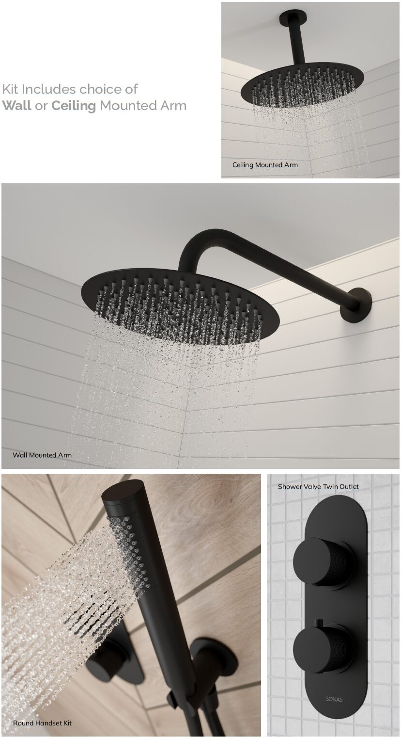 SONAS | ALITA Knurled Thermostatic Shower Kits – McCartney Tiles