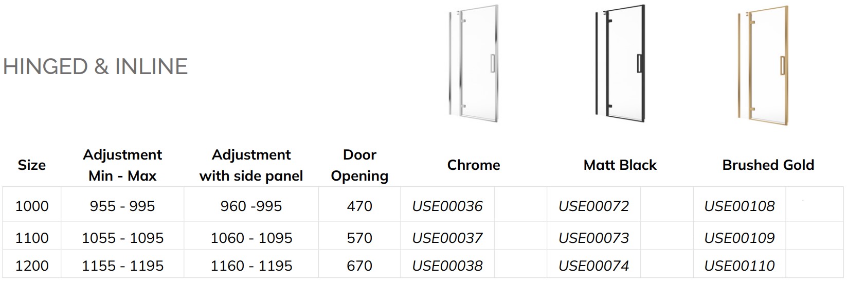 SONAS | ASPECT Shower Doors – McCartney Tiles