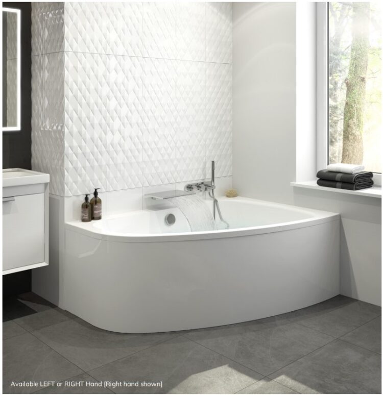 SONAS | MAYA Offset Corner Bath – McCartney Tiles