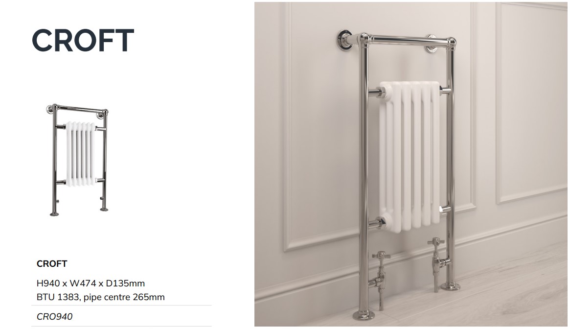 SONAS | CROFT Traditional Radiator w/ Towel Bar – McCartney Tiles