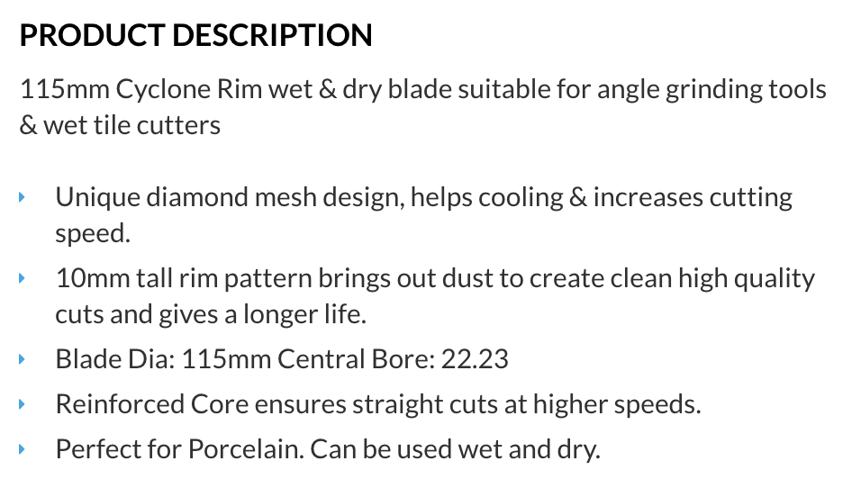 Cyclone Rim Blade – McCartney Tiles